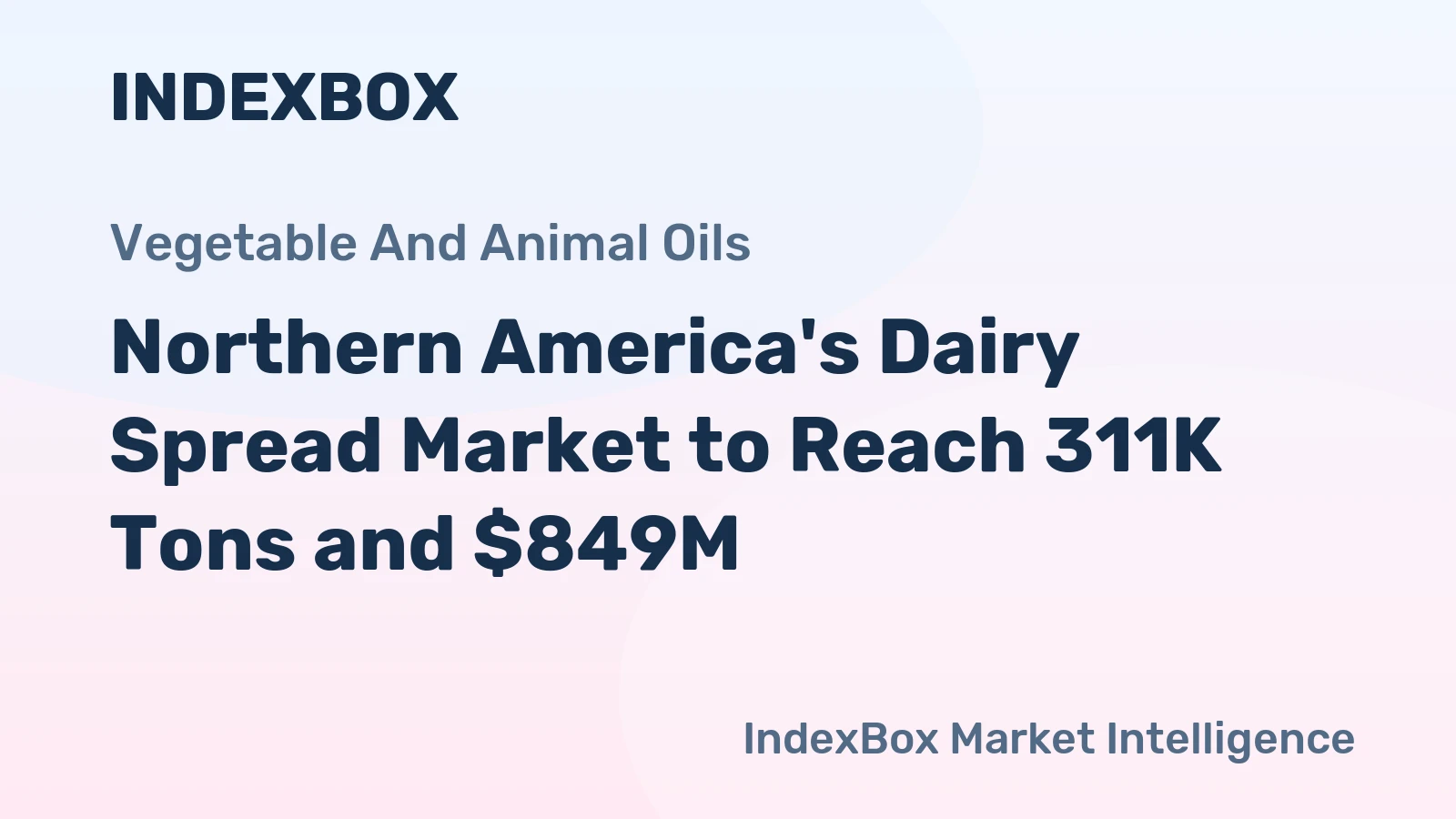 Northern America's Dairy Spread Market to Reach 311K Tons and $849M