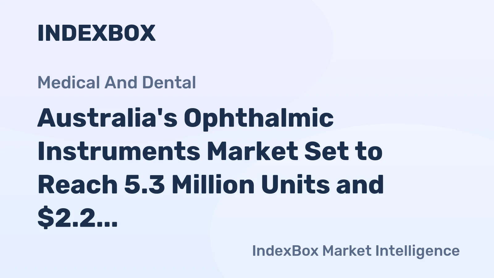Australia's Ophthalmic Instruments Market Set to Reach 5.3 Million Units and $2.2 Billion by 2035