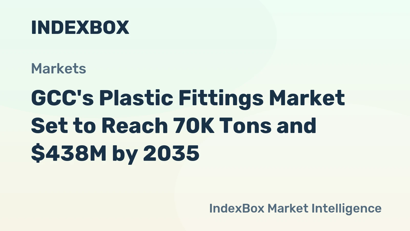 GCC's Plastic Fittings Market Set to Reach 70K Tons and $438M by 2035