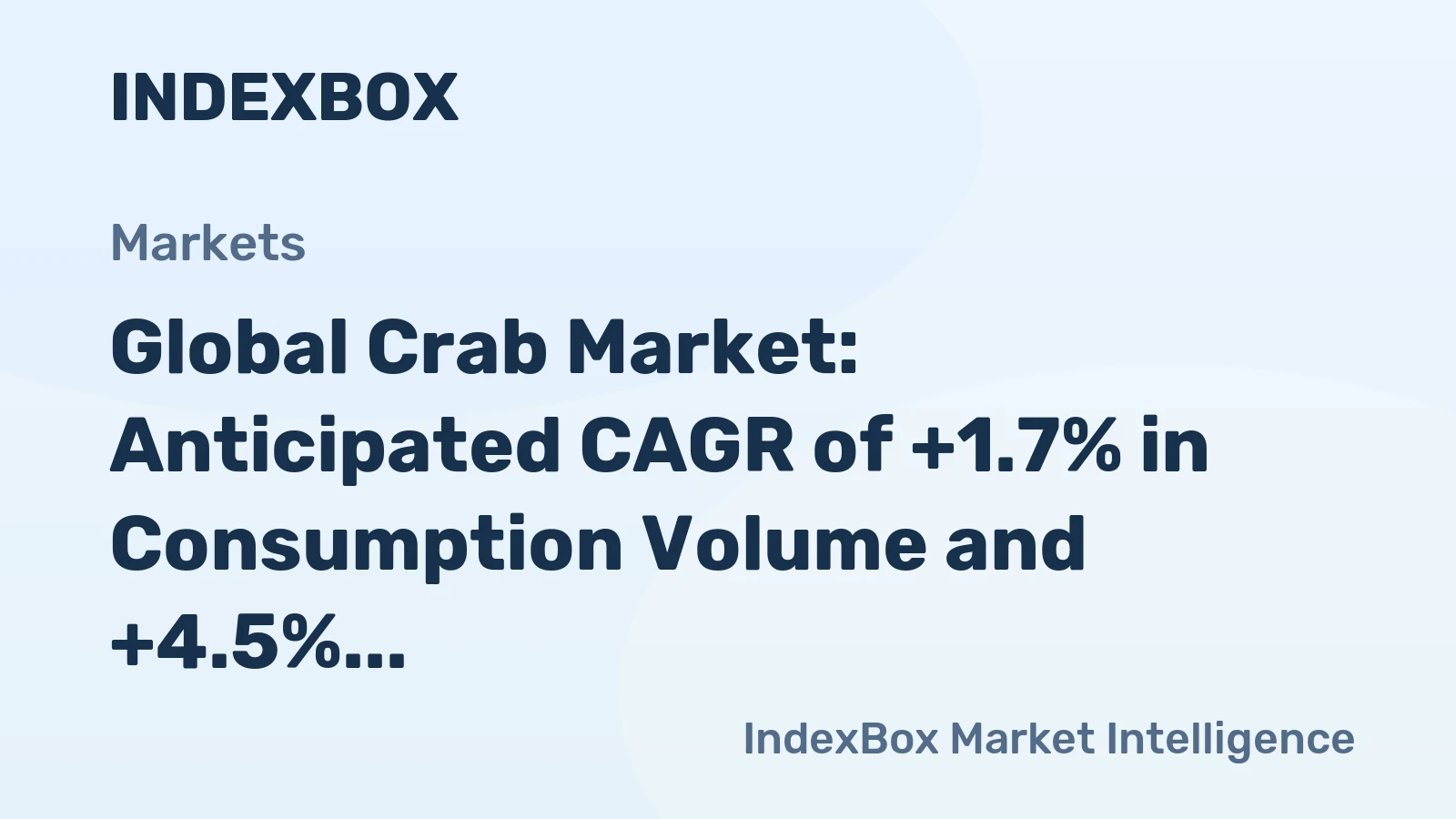 Global Crab Market: Anticipated CAGR of +1.7% in Consumption Volume and +4.5% in Market Value by 2035