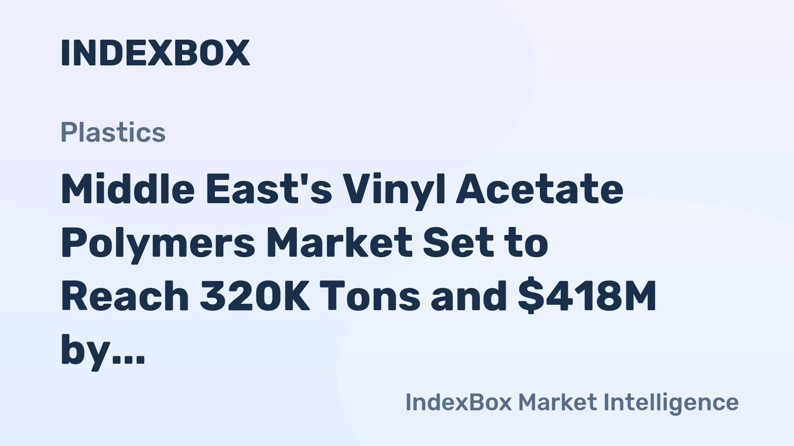 Middle East's Vinyl Acetate Polymers Market Set to Reach 320K Tons and $418M by 2035