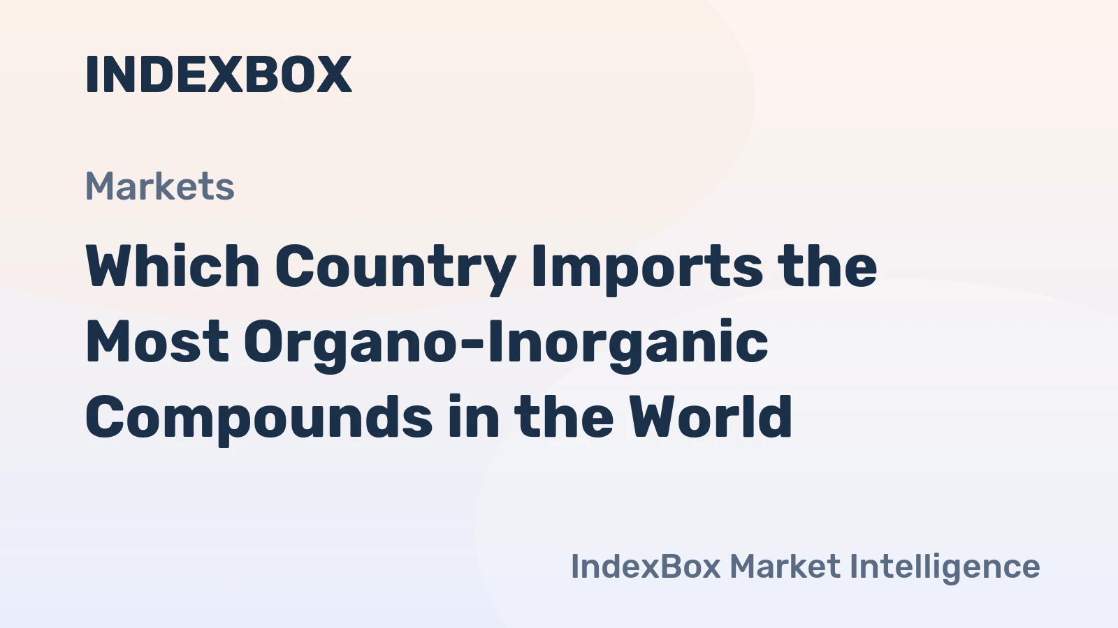 Which Country Imports the Most Organo-Inorganic Compounds in the World?