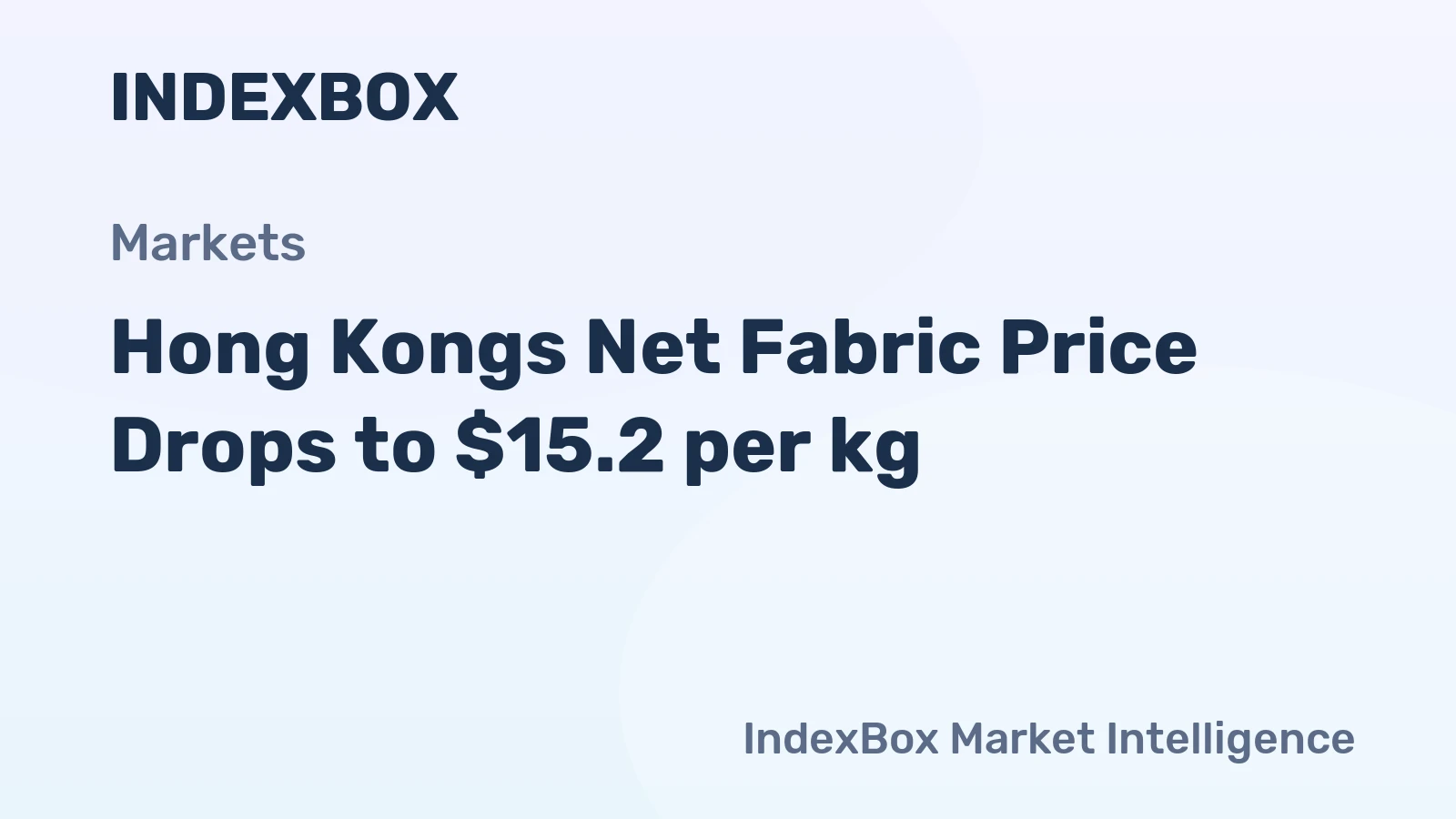 Hong Kongs Net Fabric Price Drops to $15.2 per kg