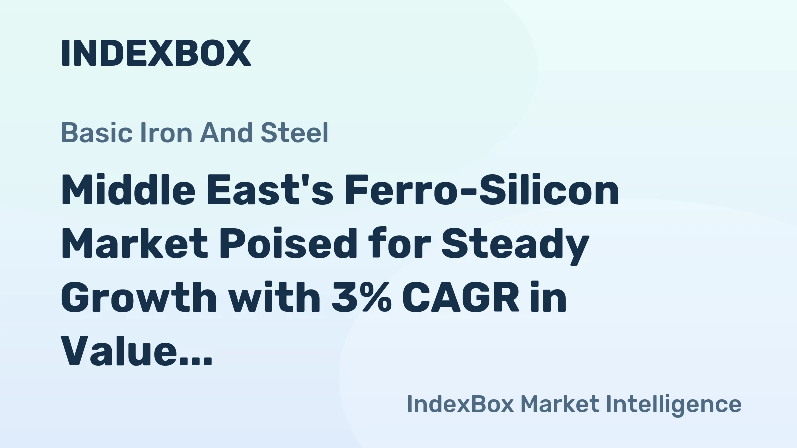 Middle East's Ferro-Silicon Market Poised for Steady Growth with 3% CAGR in Value Through 2035
