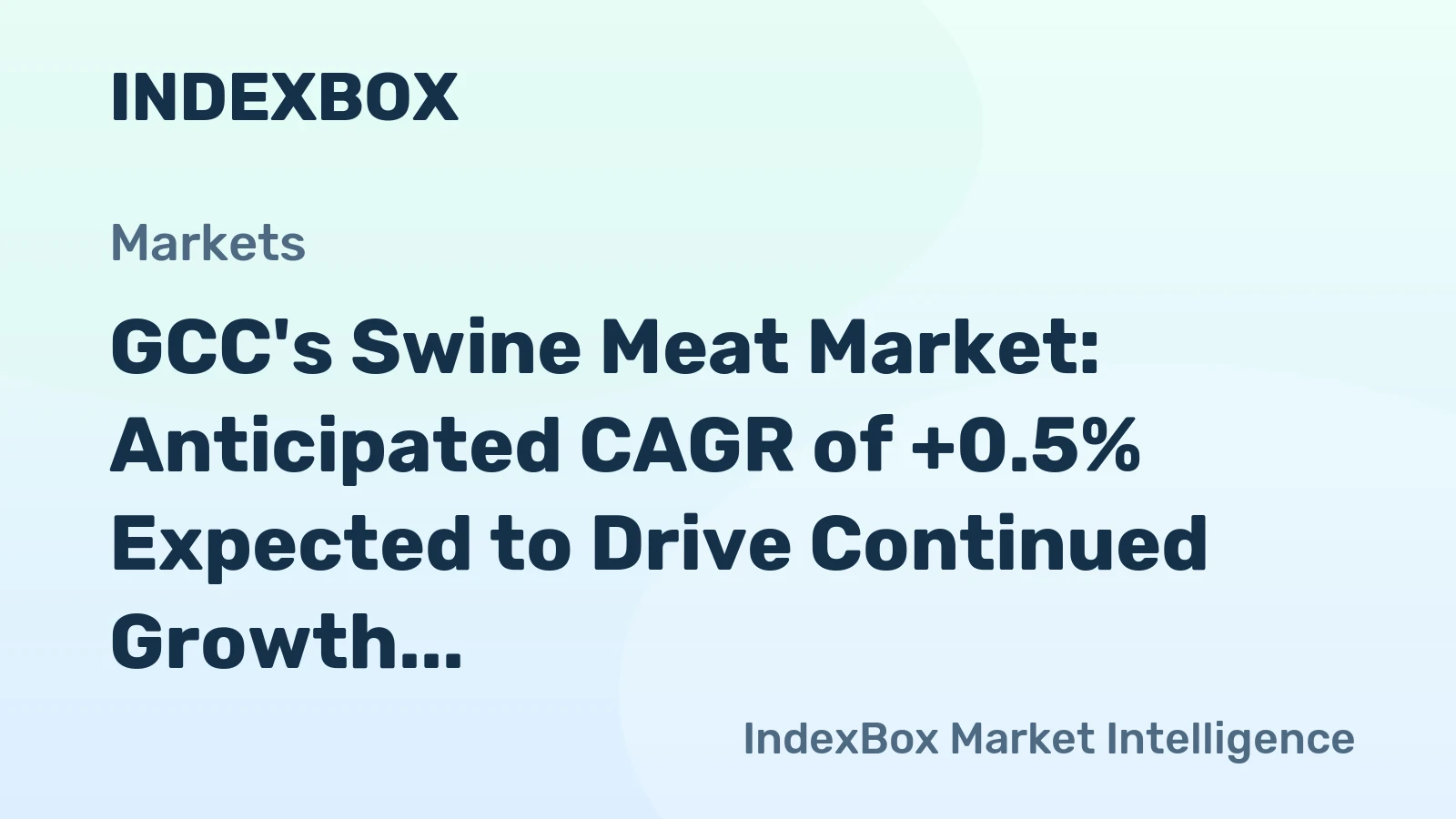 GCC's Swine Meat Market: Anticipated CAGR of +0.5% Expected to Drive Continued Growth