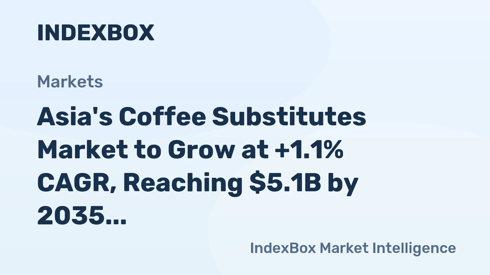 Asia's Coffee Substitutes Market to Grow at +1.1% CAGR, Reaching $5.1B by 2035