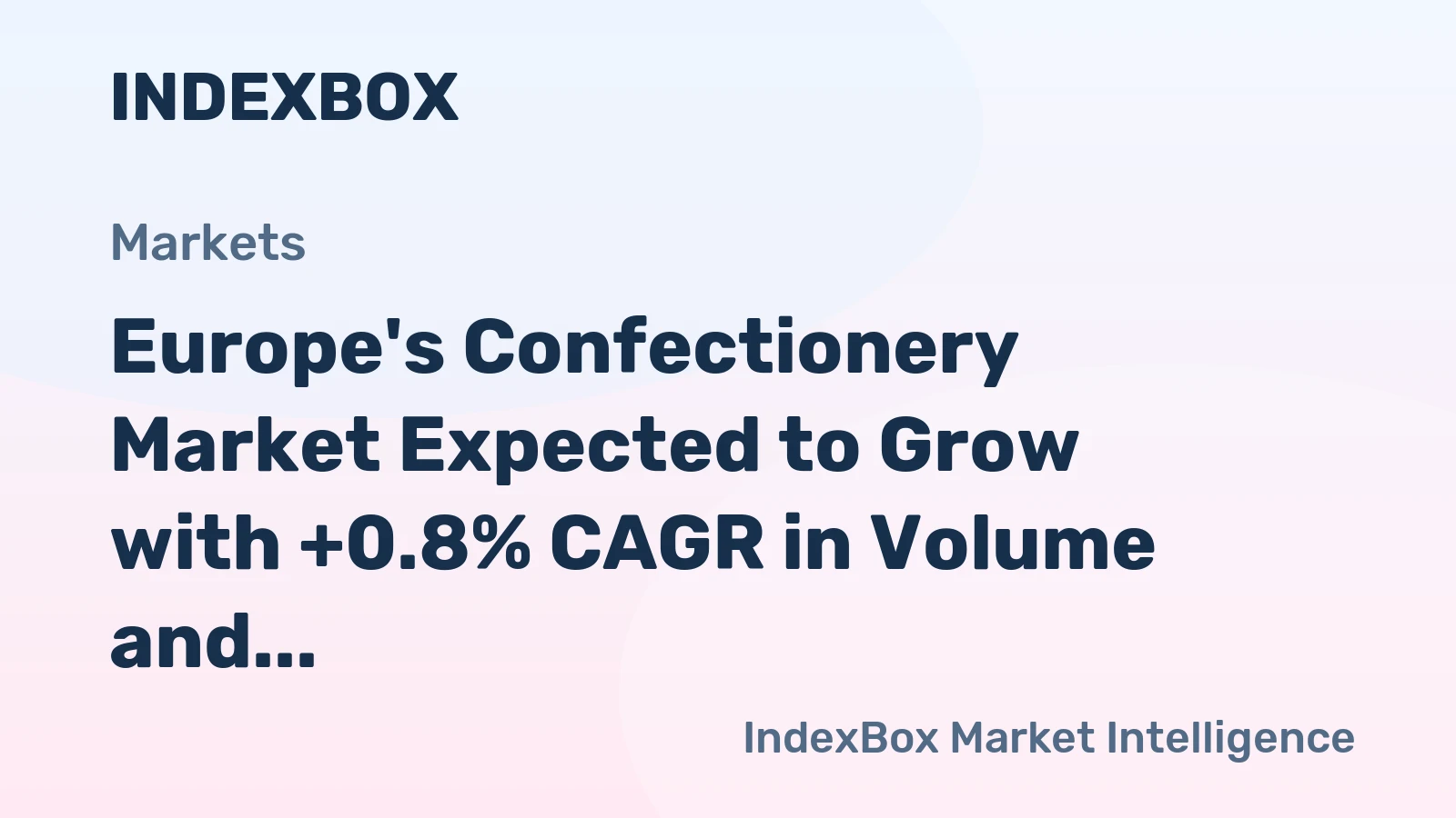 Europe's Confectionery Market Expected to Grow with +0.8% CAGR in Volume and +2.1% CAGR in Value by 2035