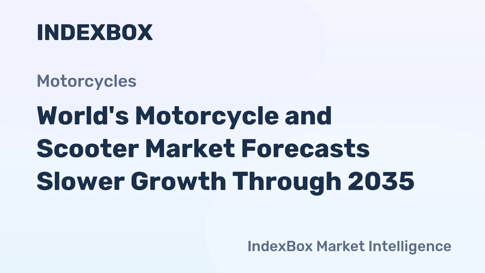 World's Motorcycle and Scooter Market Forecasts Slower Growth Through 2035