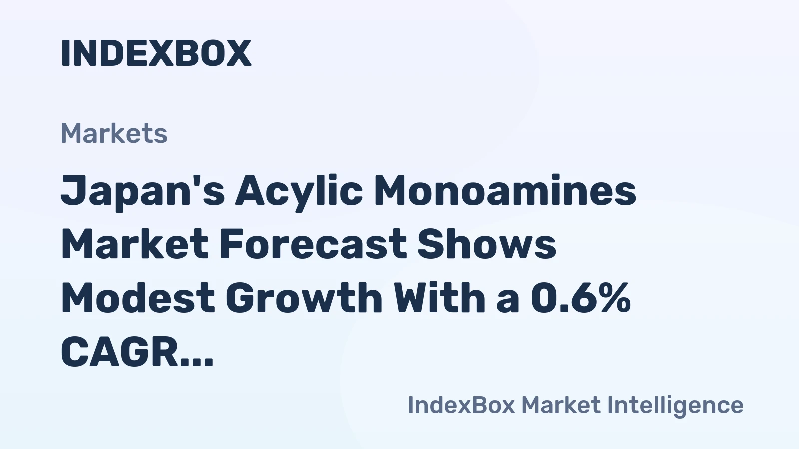 Japan's Acylic Monoamines Market Forecast Shows Modest Growth With a 0.6% CAGR in Value Through 2035