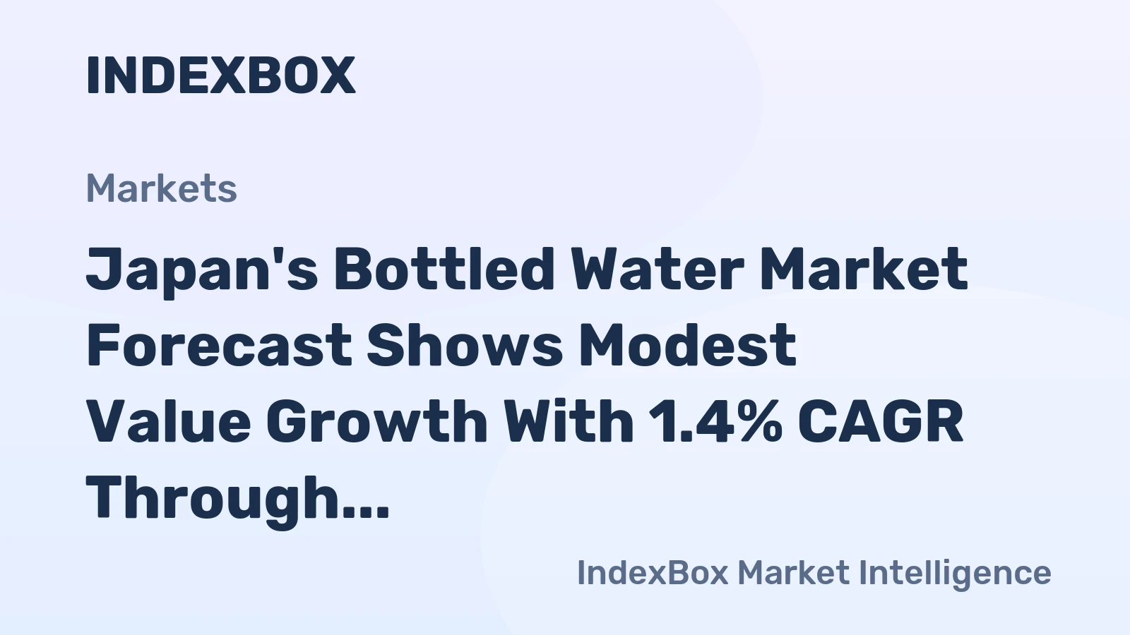Japan's Bottled Water Market Forecast Shows Modest Value Growth With 1.4% CAGR Through 2035