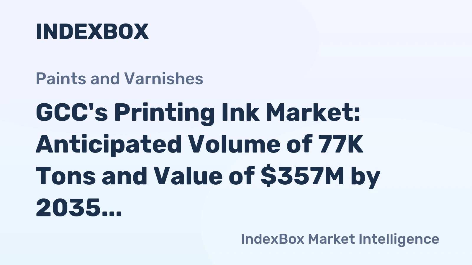 GCC's Printing Ink Market: Anticipated Volume of 77K Tons and Value of $357M by 2035