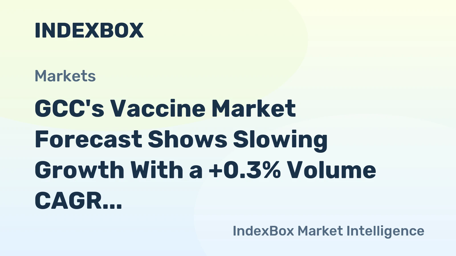 GCC's Vaccine Market Forecast Shows Slowing Growth With a +0.3% Volume CAGR Through 2035