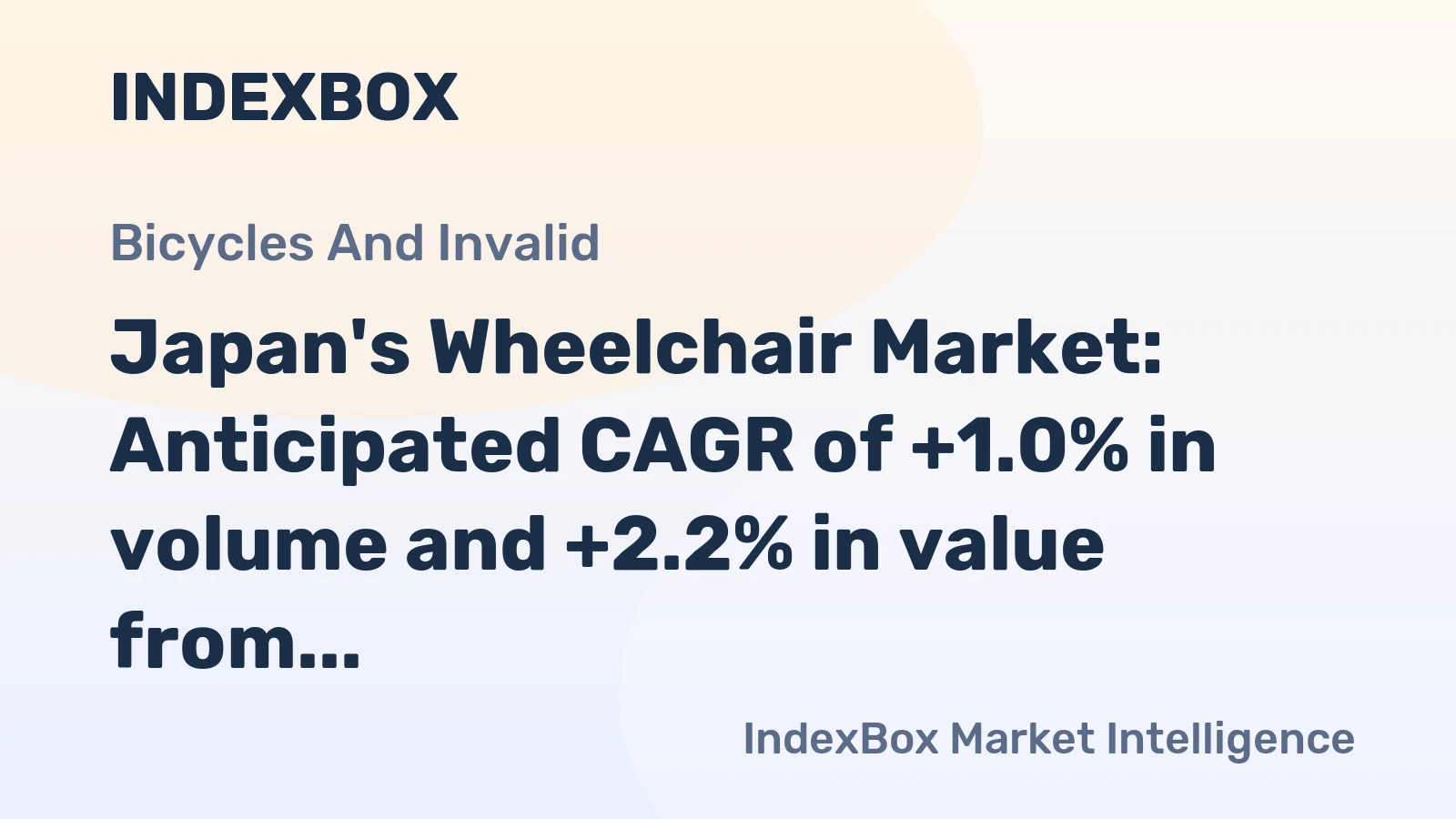 Japan's Wheelchair Market: Anticipated CAGR of +1.0% in volume and +2.2% in value from 2024 to 2035
