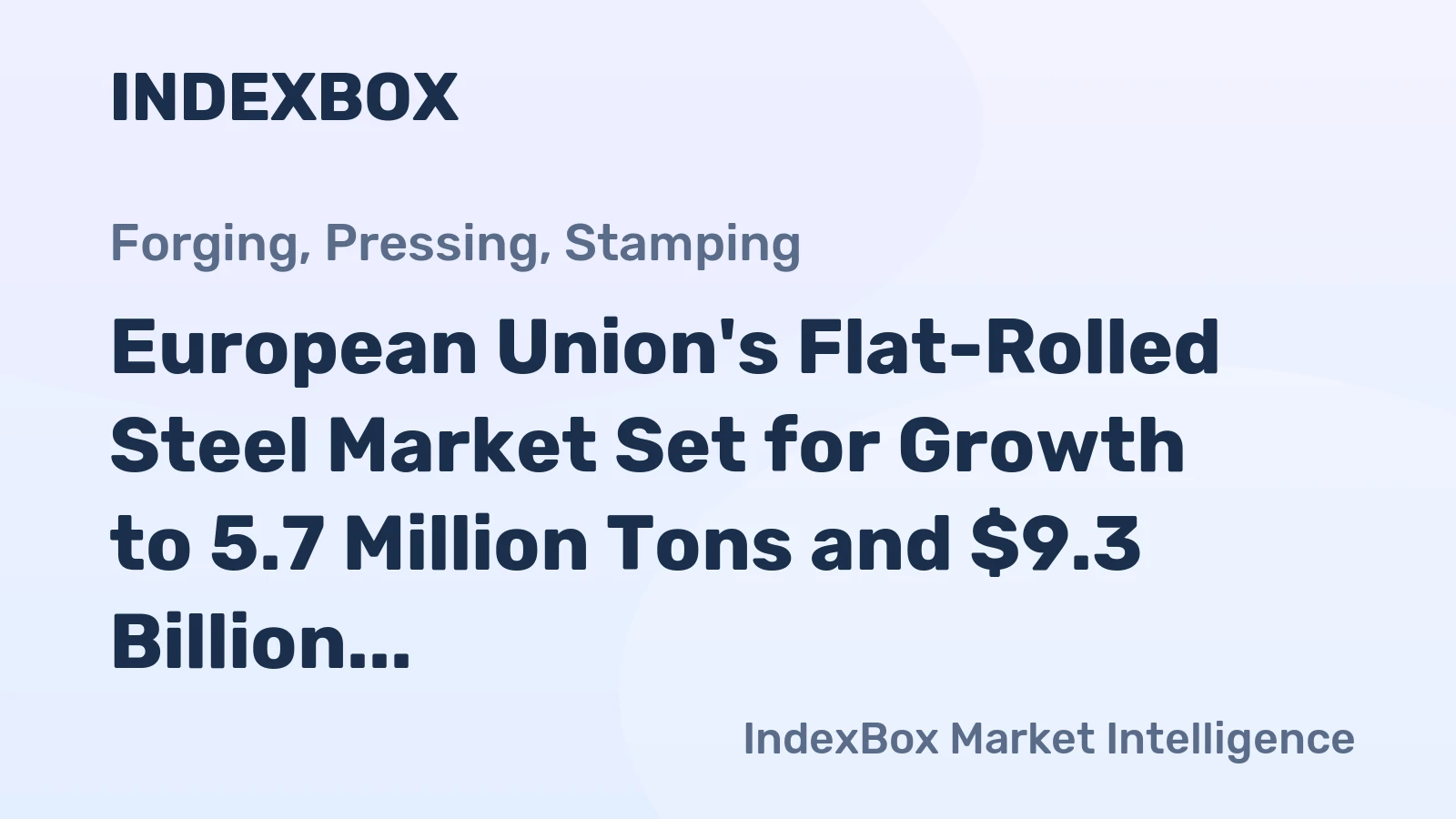 European Union's Flat-Rolled Steel Market Set for Growth to 5.7 Million Tons and $9.3 Billion by 2035