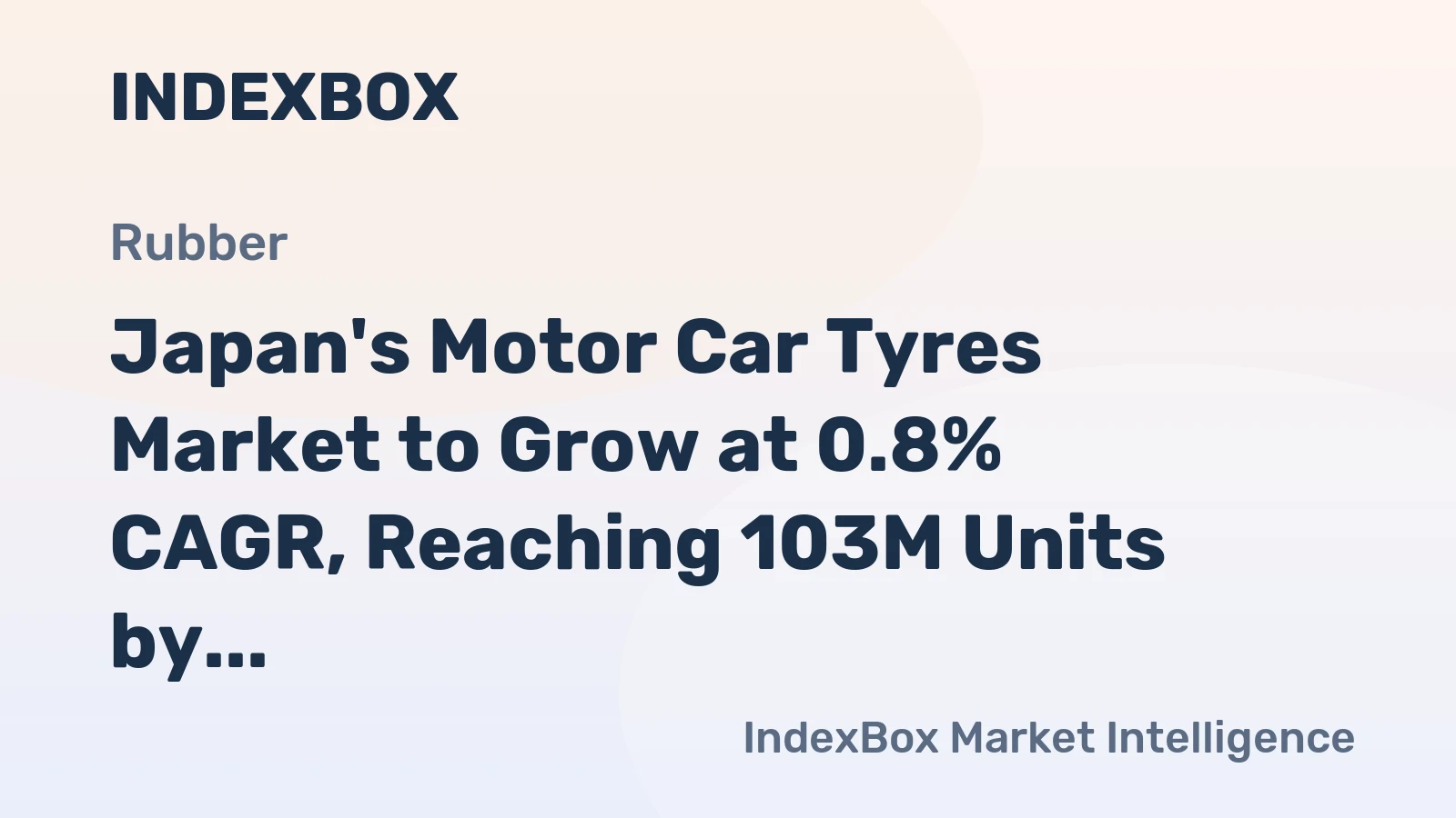 Japan's Motor Car Tyres Market to Grow at 0.8% CAGR, Reaching 103M Units by 2035