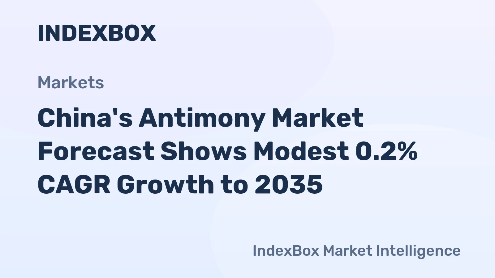 China's Antimony Market Forecast Shows Modest 0.2% CAGR Growth to 2035