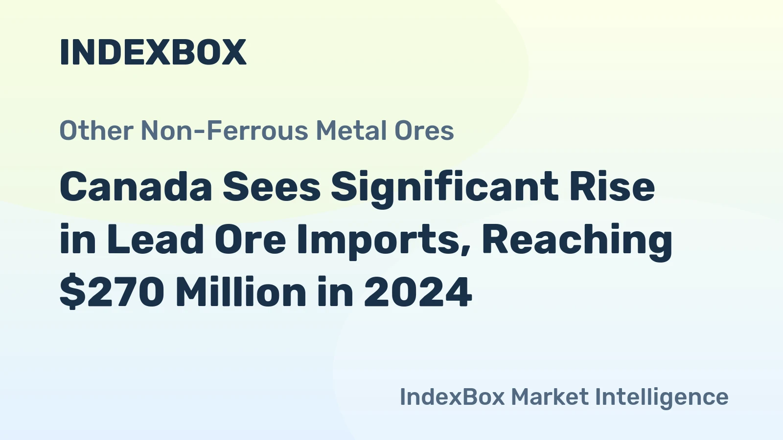 Canada Sees Significant Rise in Lead Ore Imports, Reaching $270 Million in 2024