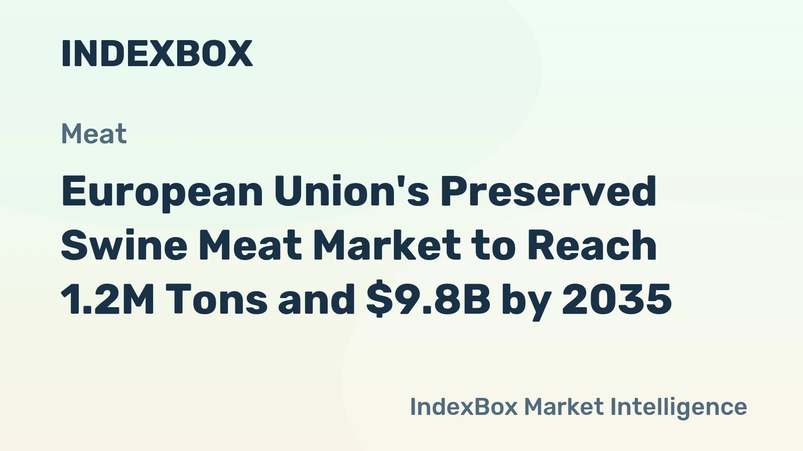 European Union's Preserved Swine Meat Market to Reach 1.2M Tons and $9.8B by 2035