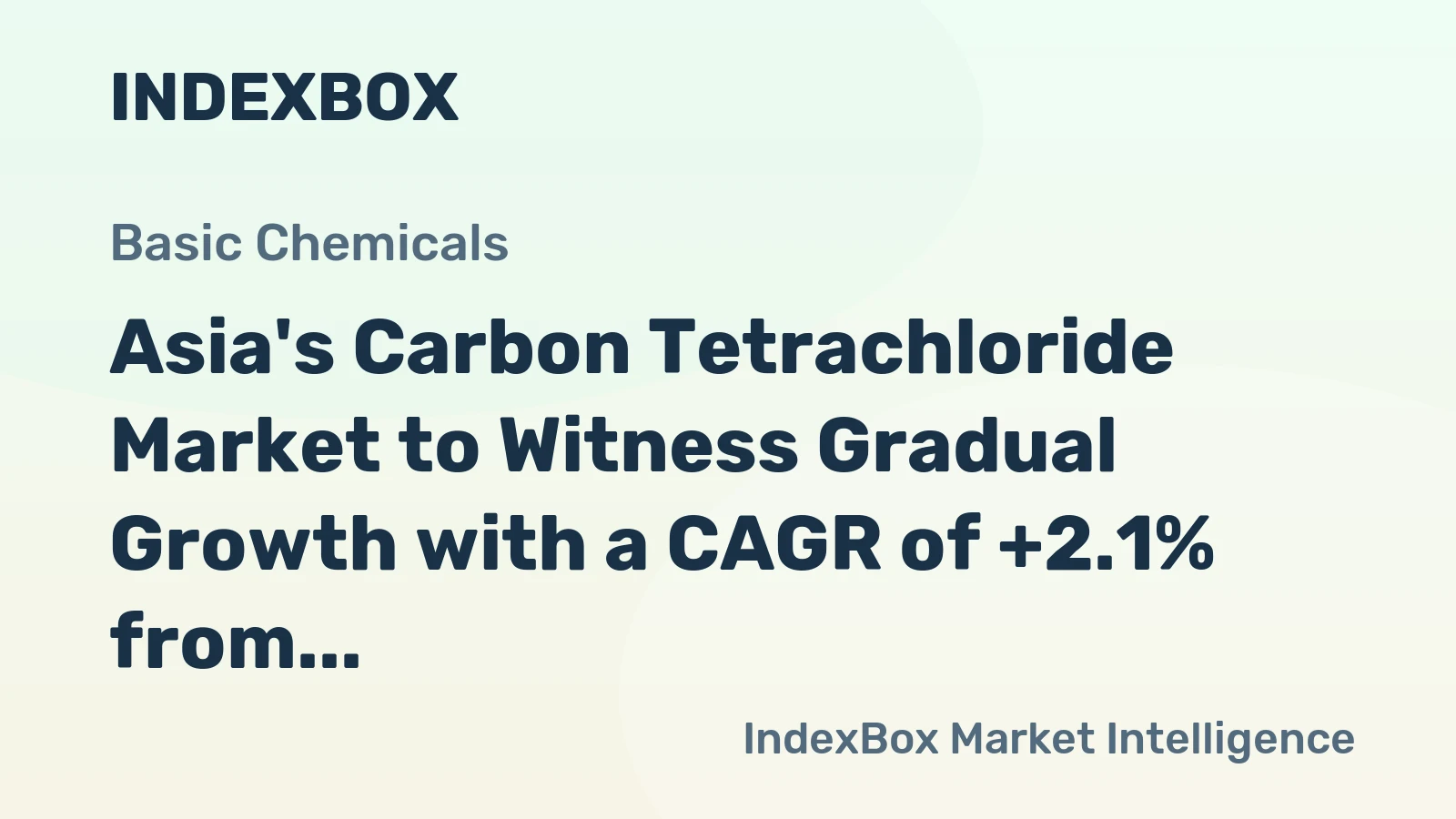 Asia's Carbon Tetrachloride Market to Witness Gradual Growth with a CAGR of +2.1% from 2024 to 2035