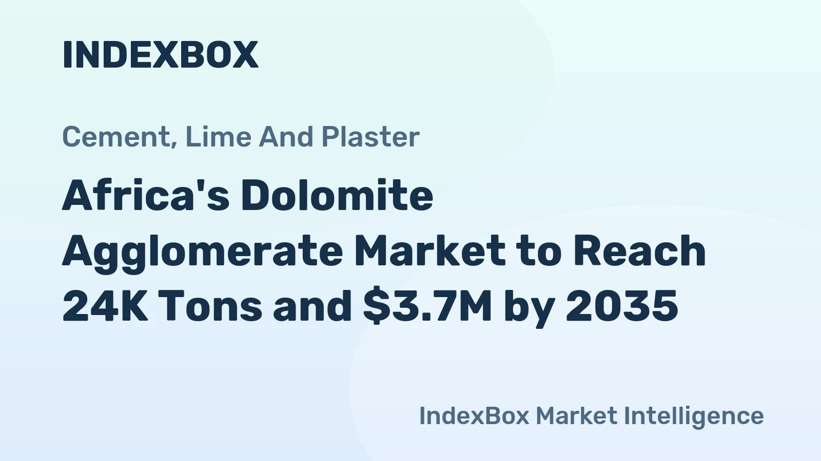 Africa's Dolomite Agglomerate Market to Reach 24K Tons and $3.7M by 2035