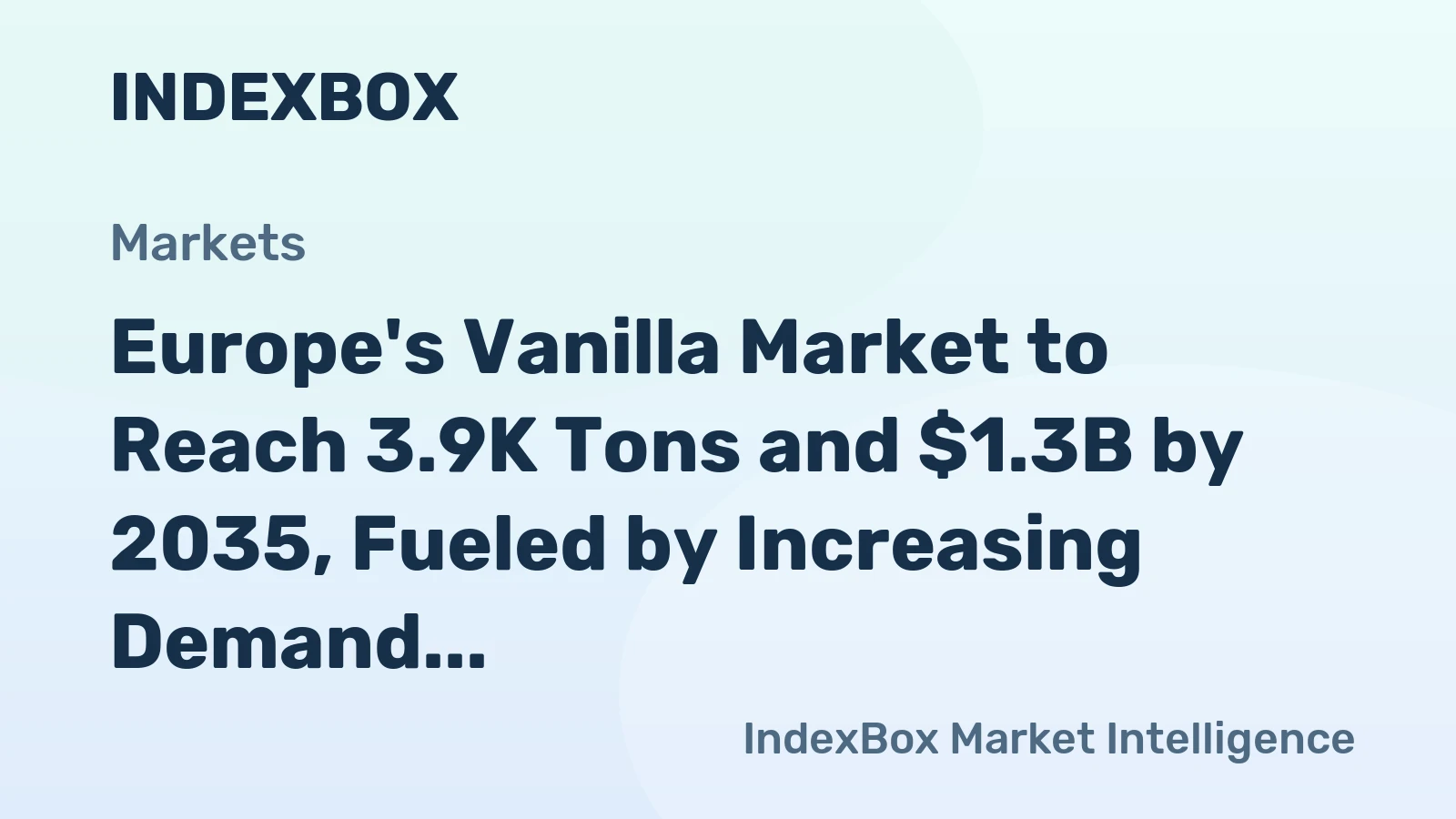 Europe's Vanilla Market to Reach 3.9K Tons and $1.3B by 2035, Fueled by Increasing Demand