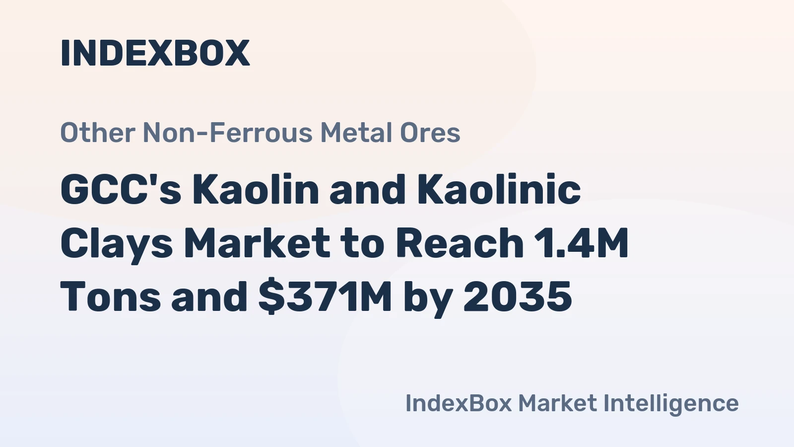 GCC's Kaolin and Kaolinic Clays Market to Reach 1.4M Tons and $371M by 2035