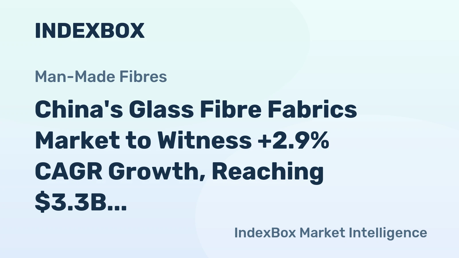China's Glass Fibre Fabrics Market to Witness +2.9% CAGR Growth, Reaching $3.3B by 2035