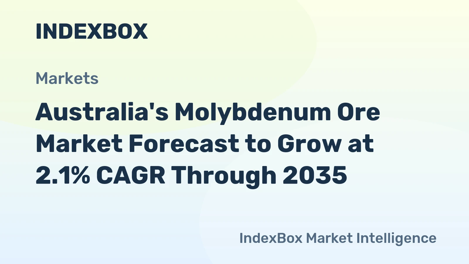 Australia's Molybdenum Ore Market Forecast to Grow at 2.1% CAGR Through 2035