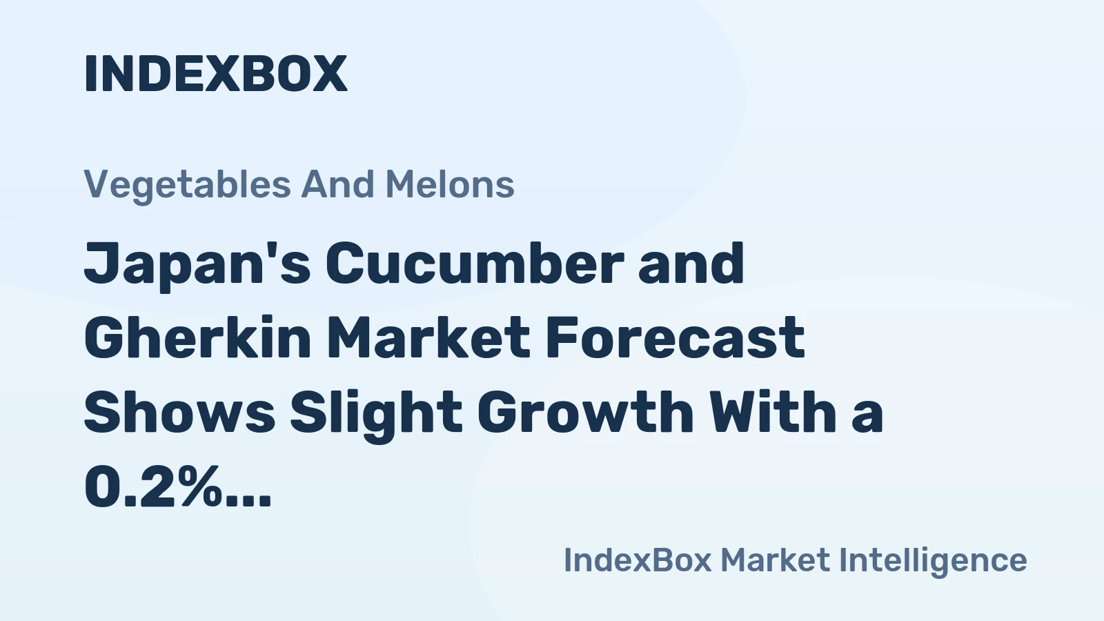 Japan's Cucumber and Gherkin Market Forecast Shows Slight Growth With a 0.2% CAGR