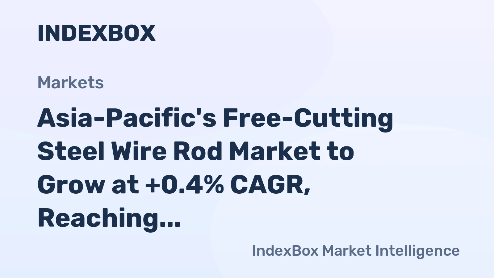 Asia-Pacific's Free-Cutting Steel Wire Rod Market to Grow at +0.4% CAGR, Reaching $255M by 2035