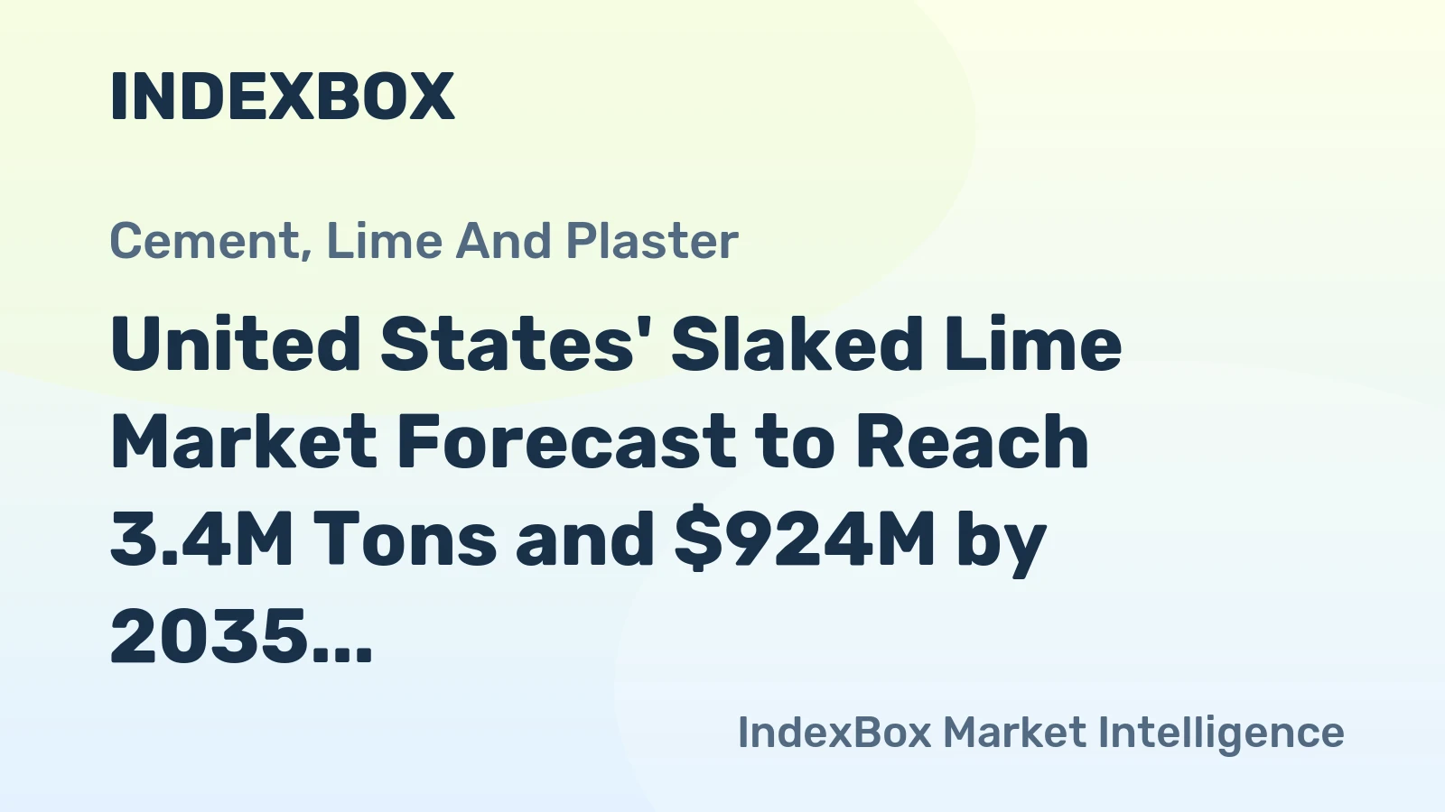 United States' Slaked Lime Market Forecast to Reach 3.4M Tons and $924M by 2035