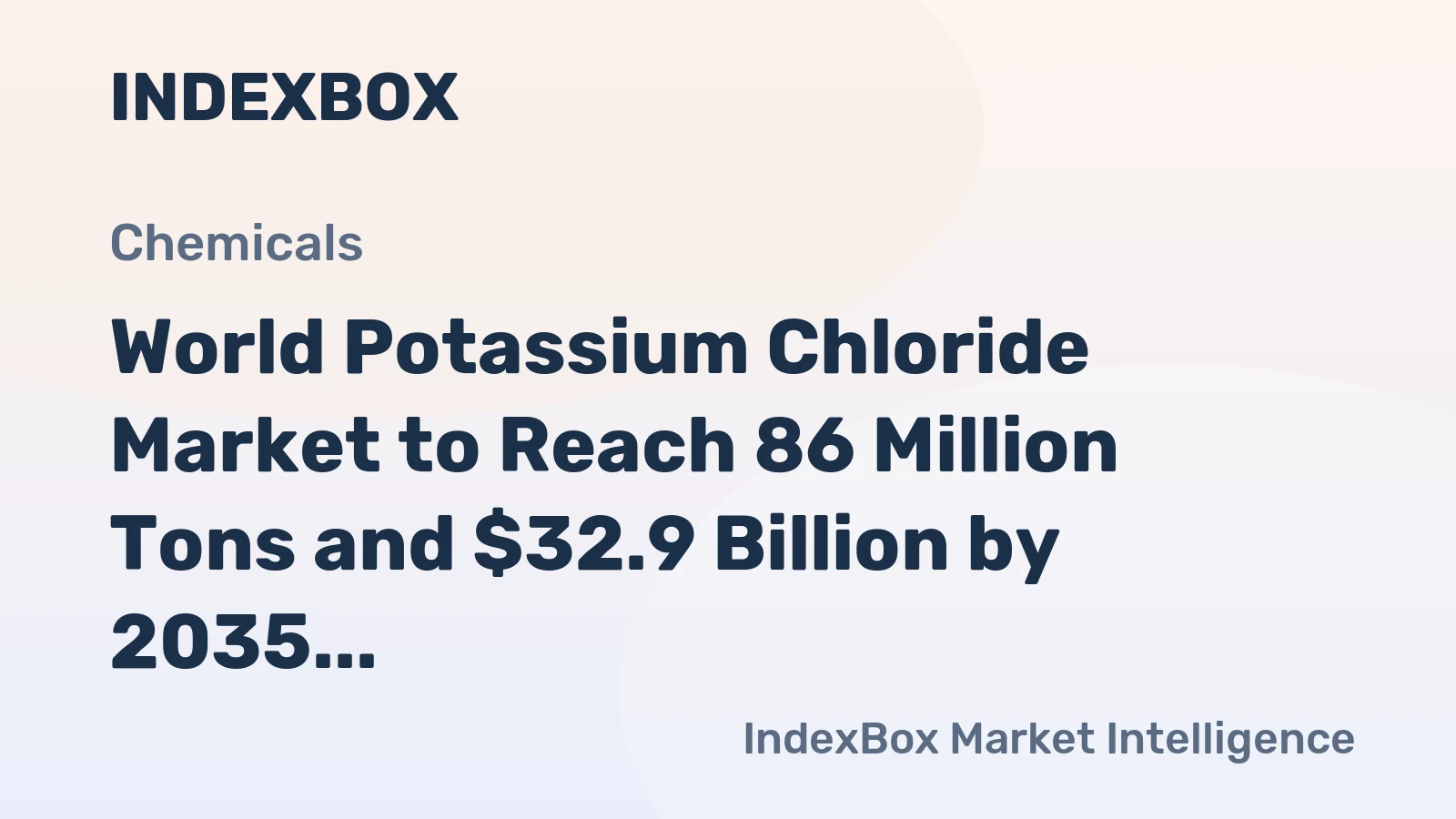 World Potassium Chloride Market to Reach 86 Million Tons and $32.9 Billion by 2035