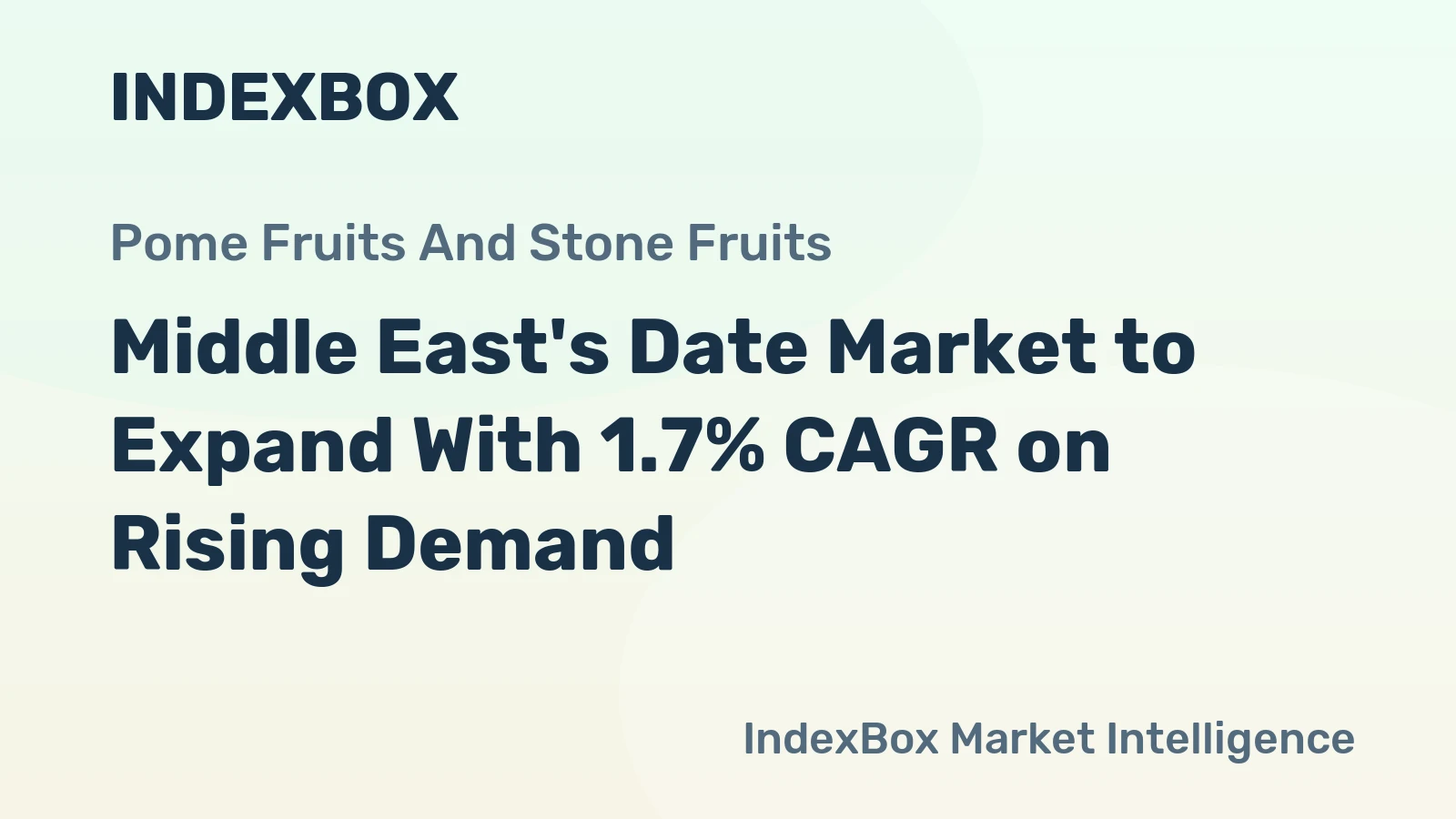 Middle East's Date Market to Expand With 1.7% CAGR on Rising Demand