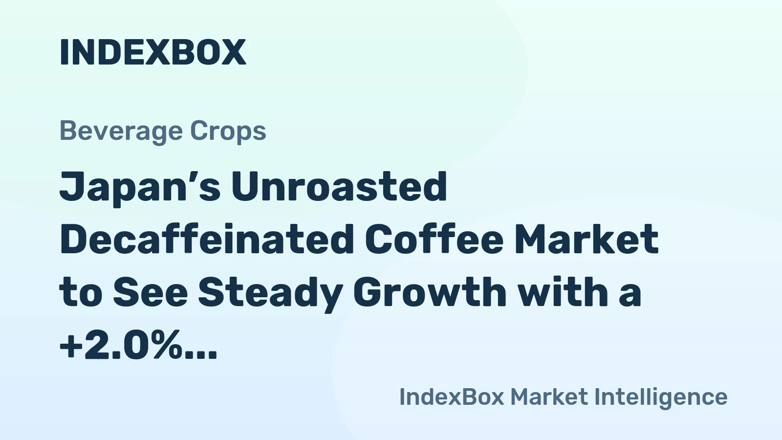 Japan’s Unroasted Decaffeinated Coffee Market to See Steady Growth with a +2.0% Volume CAGR Through 2035