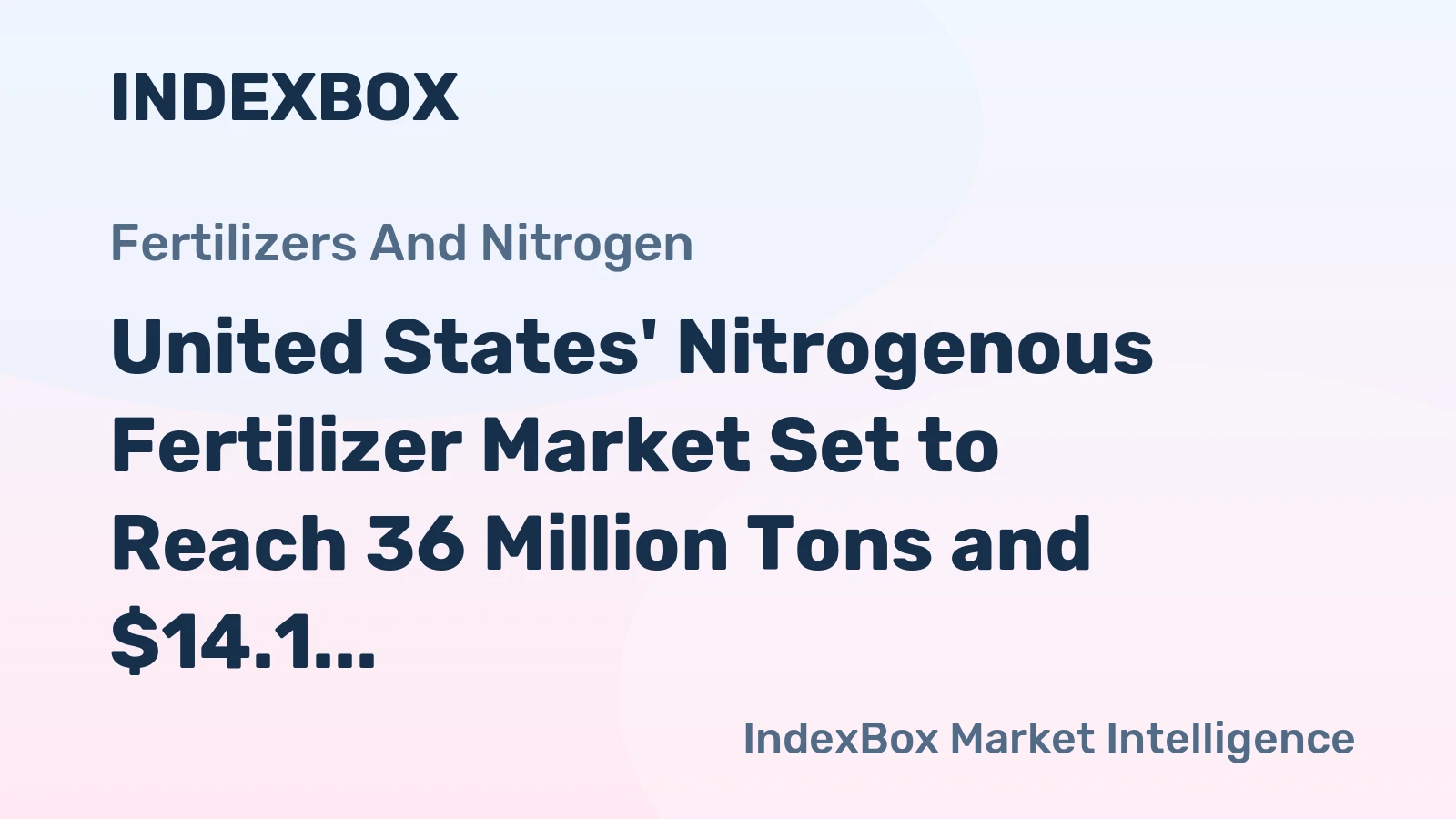United States' Nitrogenous Fertilizer Market Set to Reach 36 Million Tons and $14.1 Billion by 2035