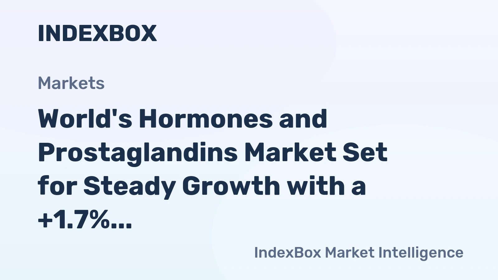 World's Hormones and Prostaglandins Market Set for Steady Growth with a +1.7% Volume CAGR Through 2035