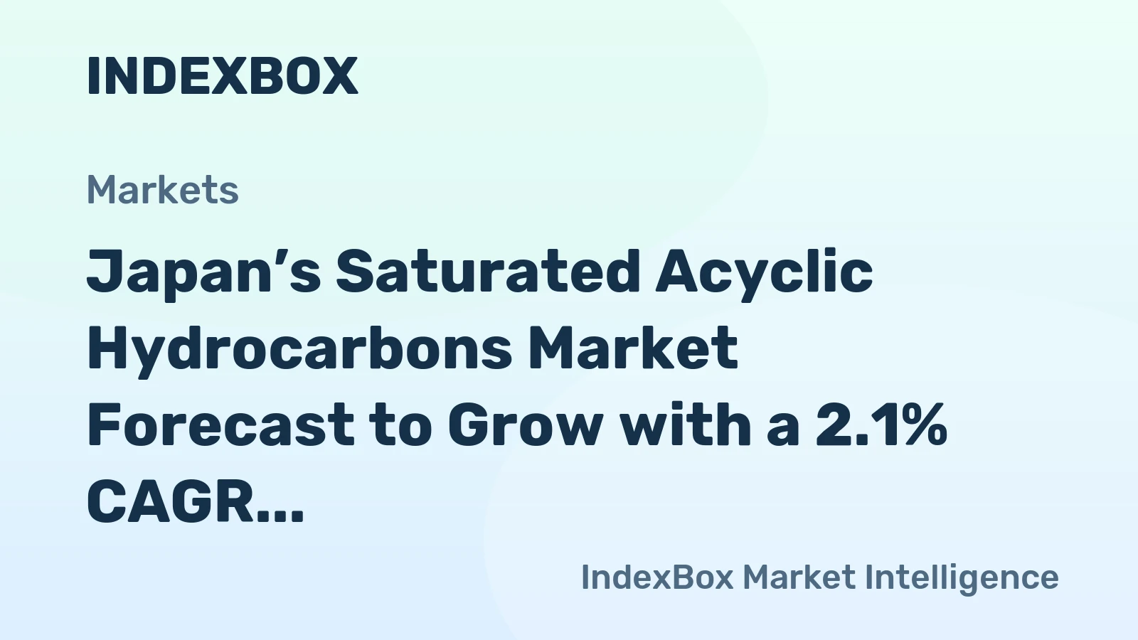 Japan’s Saturated Acyclic Hydrocarbons Market Forecast to Grow with a 2.1% CAGR in Value Terms