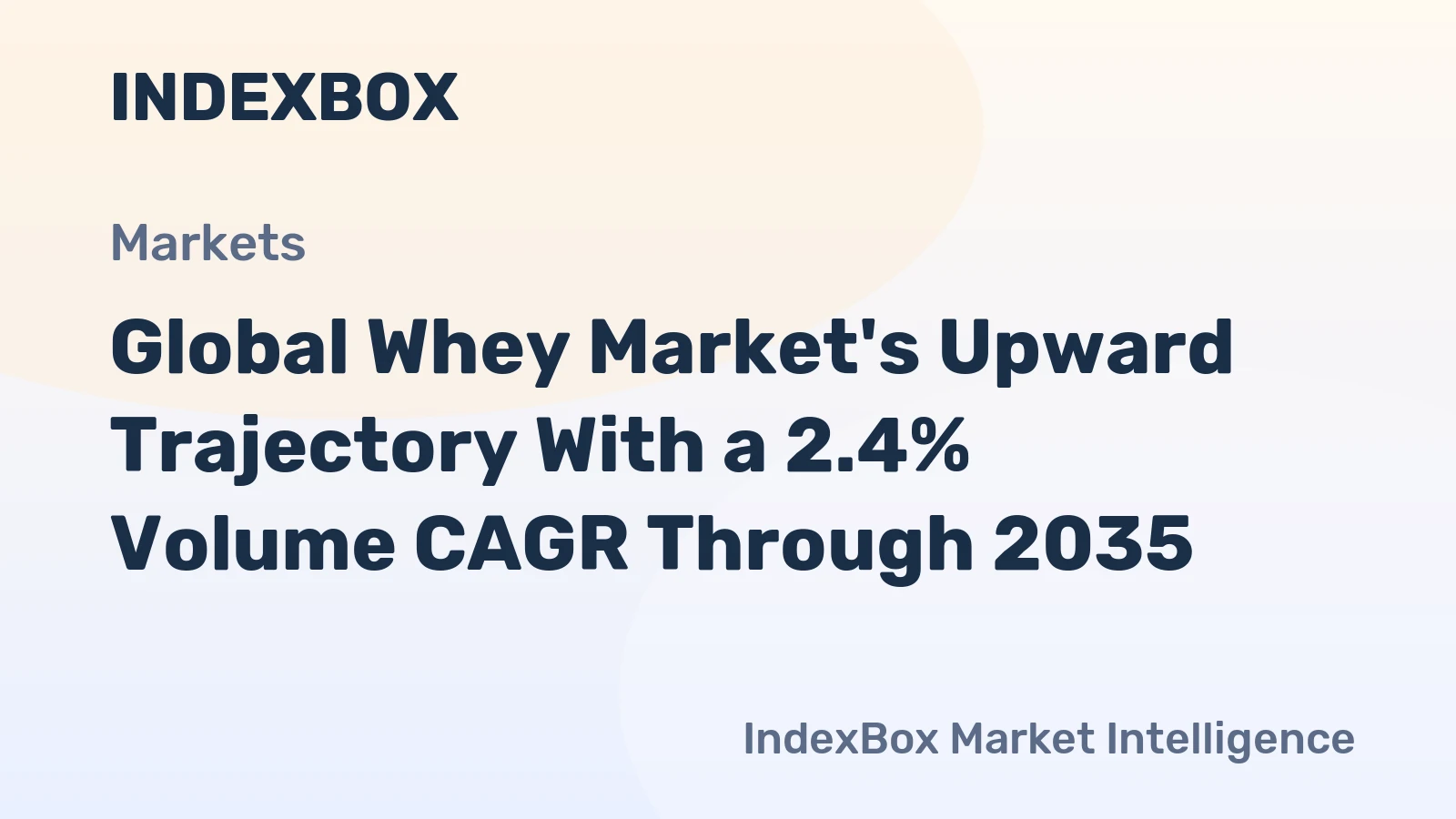 Global Whey Market's Upward Trajectory With a 2.4% Volume CAGR Through 2035
