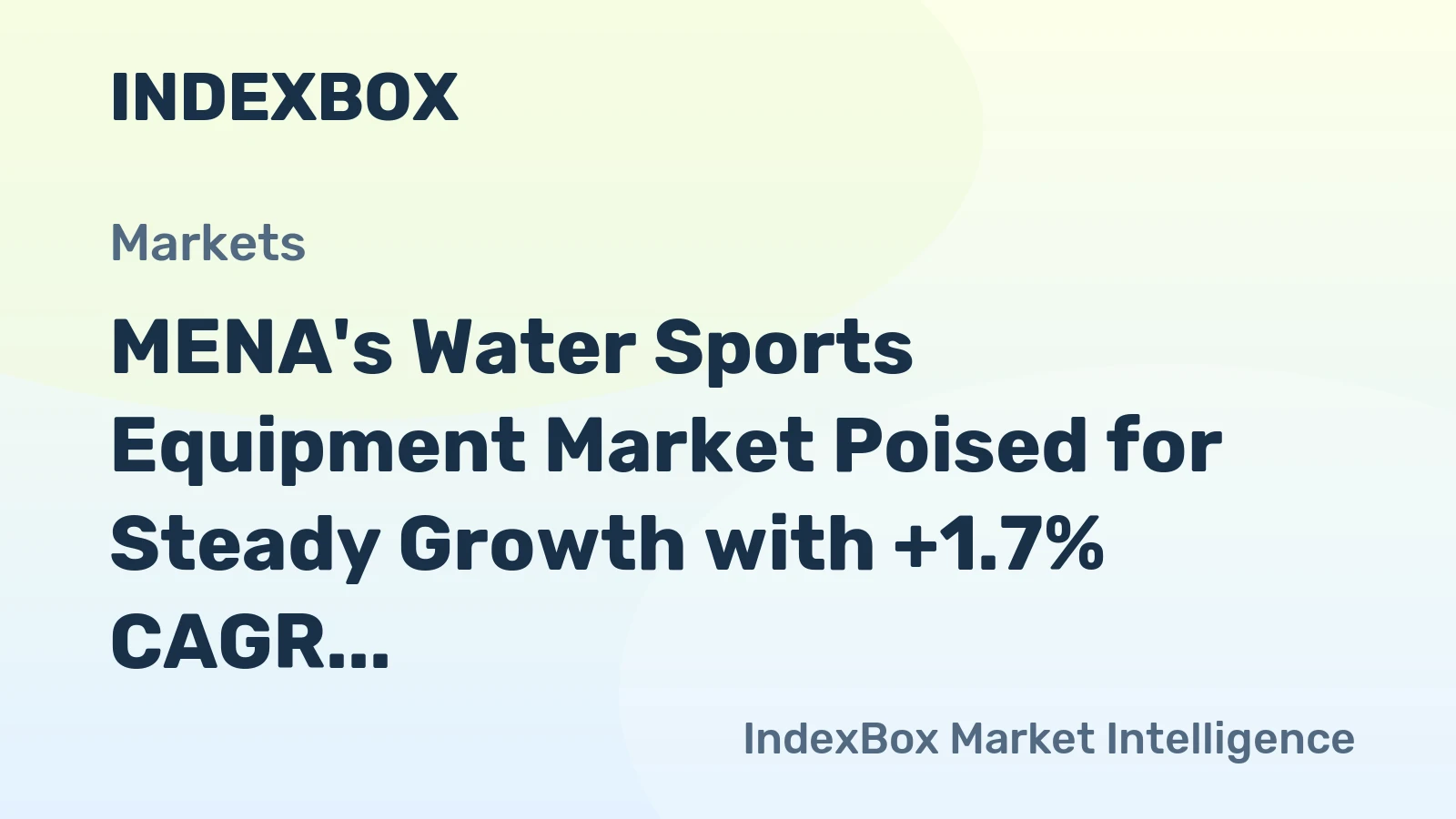 MENA's Water Sports Equipment Market Poised for Steady Growth with +1.7% CAGR in Value