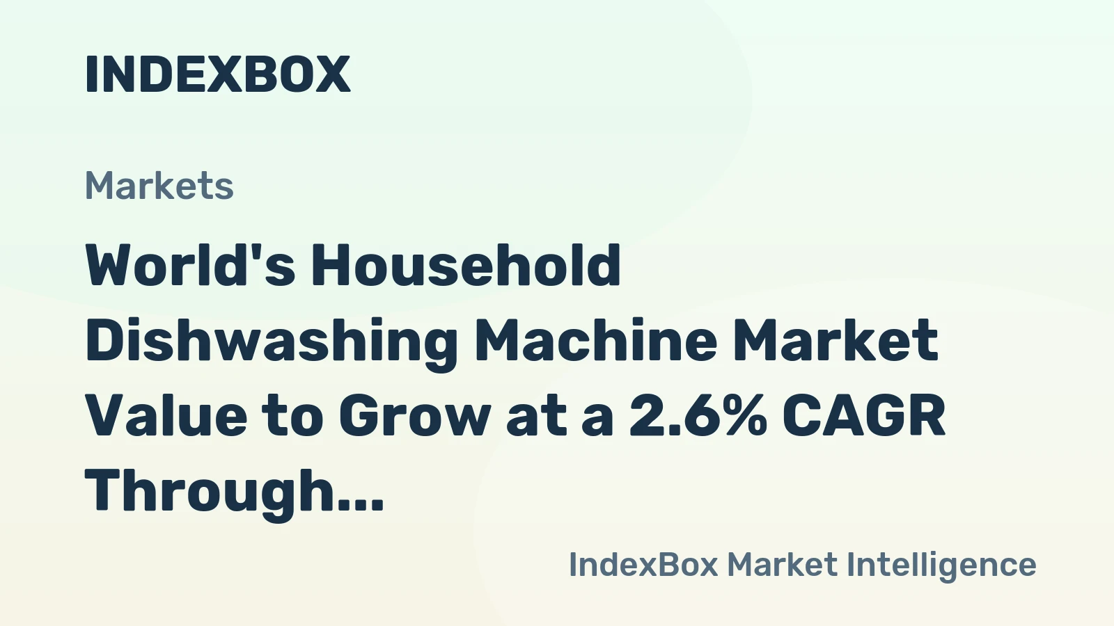 World's Household Dishwashing Machine Market Value to Grow at a 2.6% CAGR Through 2035