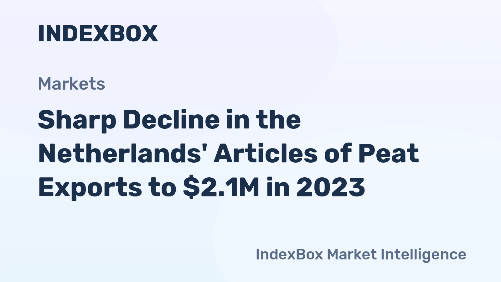 Sharp Decline in the Netherlands' Articles of Peat Exports to $2.1M in 2023