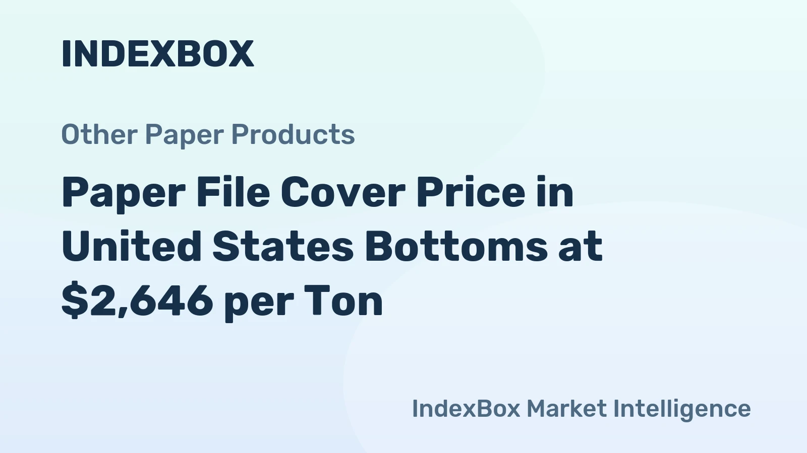 Paper File Cover Price in United States Bottoms at $2,646 per Ton