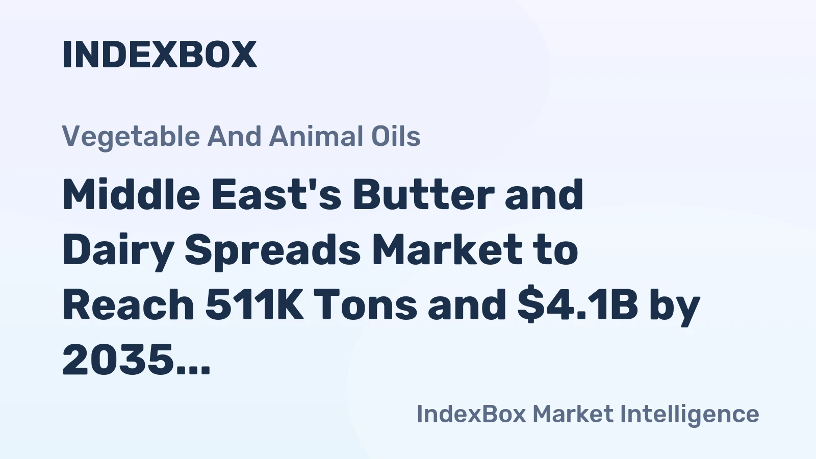 Middle East's Butter and Dairy Spreads Market to Reach 511K Tons and $4.1B by 2035