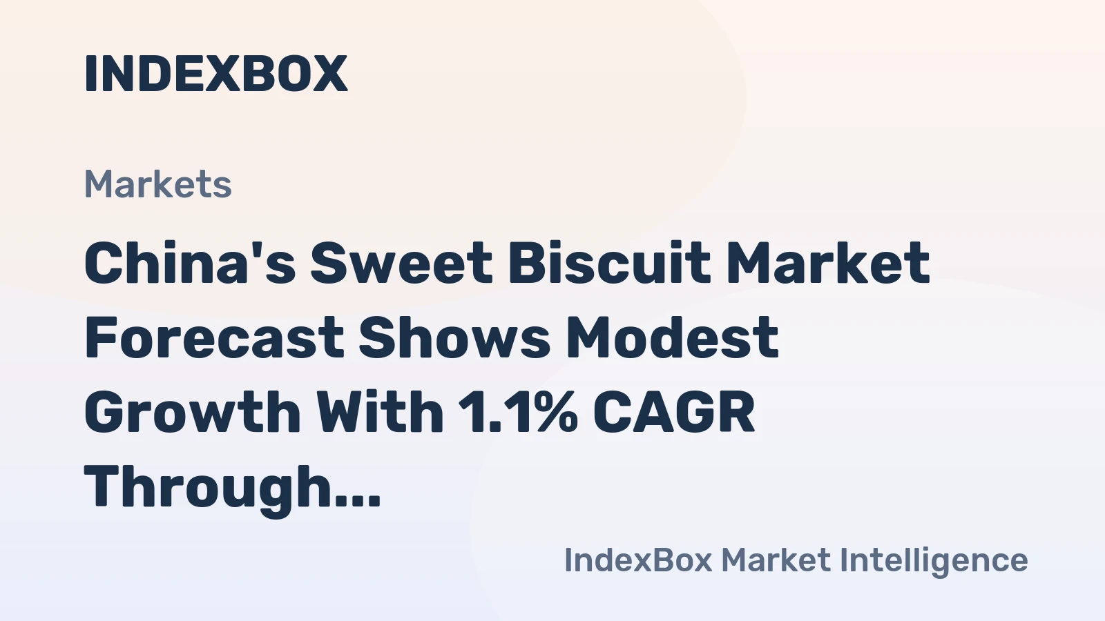 China's Sweet Biscuit Market Forecast Shows Modest Growth With 1.1% CAGR Through 2035