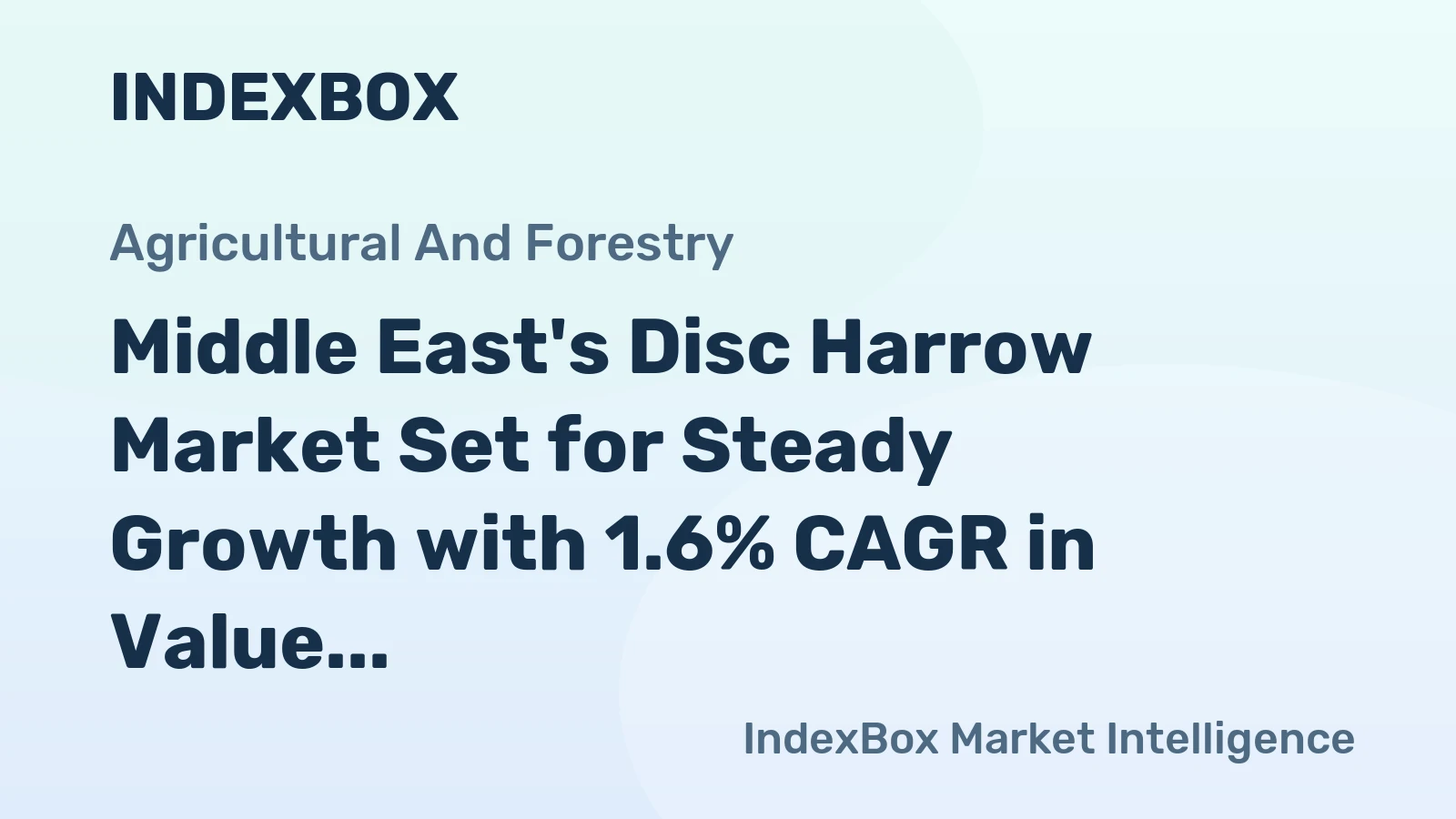 Middle East's Disc Harrow Market Set for Steady Growth with 1.6% CAGR in Value