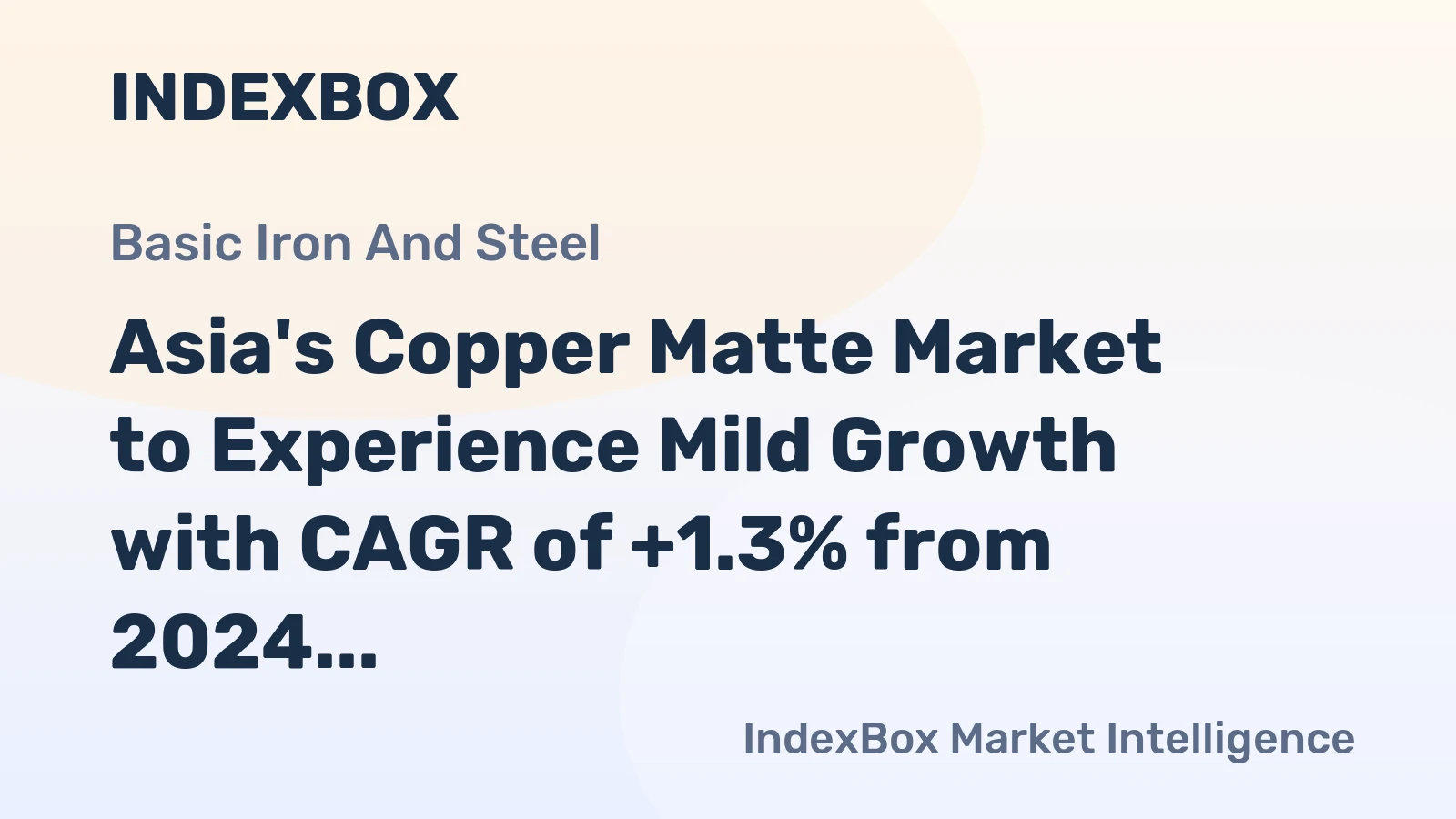 Asia's Copper Matte Market to Experience Mild Growth with CAGR of +1.3% from 2024 to 2035