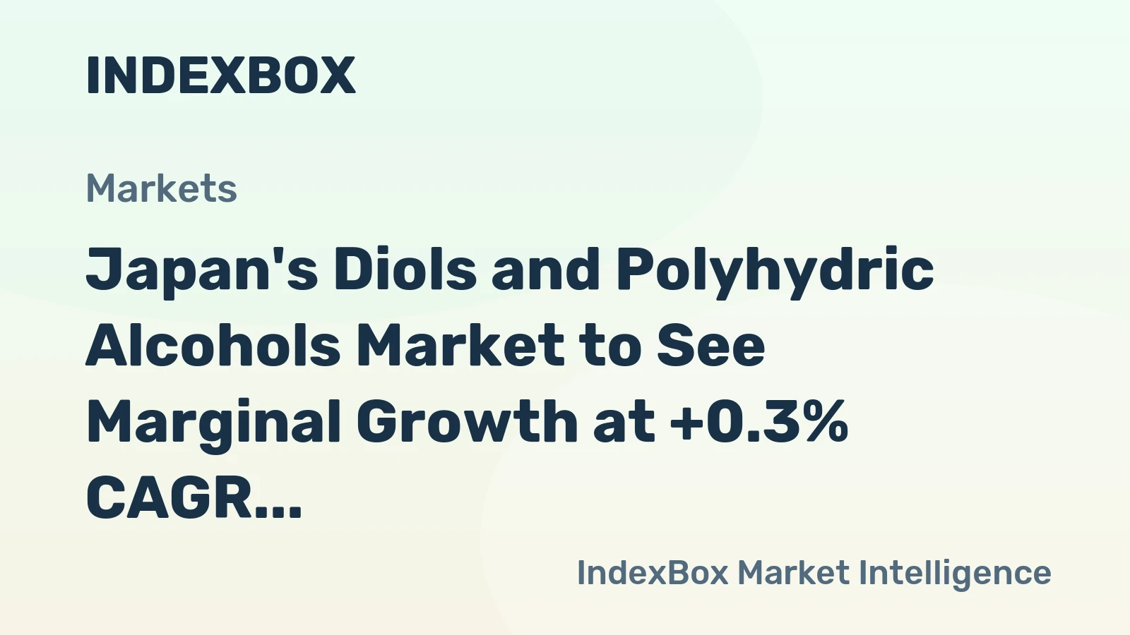 Japan's Diols and Polyhydric Alcohols Market to See Marginal Growth at +0.3% CAGR by 2035