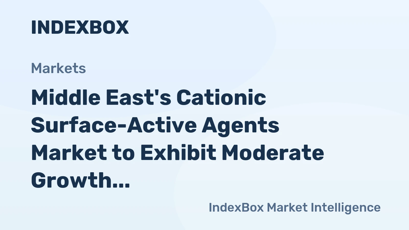 Middle East's Cationic Surface-Active Agents Market to Exhibit Moderate Growth with Expected CAGR of +0.6% from 2024 to 2035