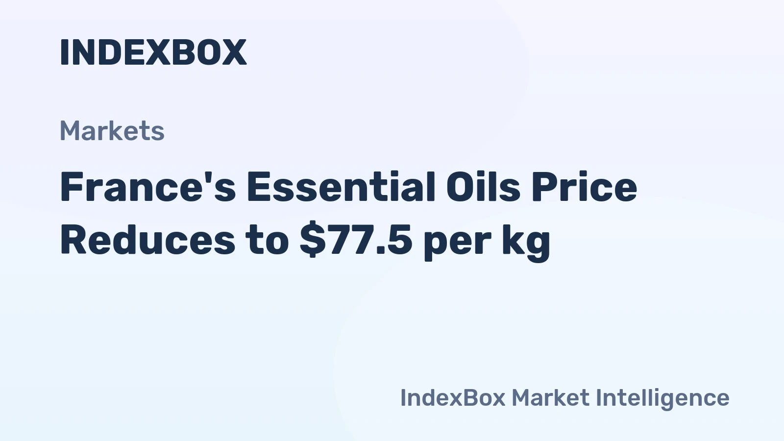 France's Essential Oils Price Reduces to $77.5 per kg