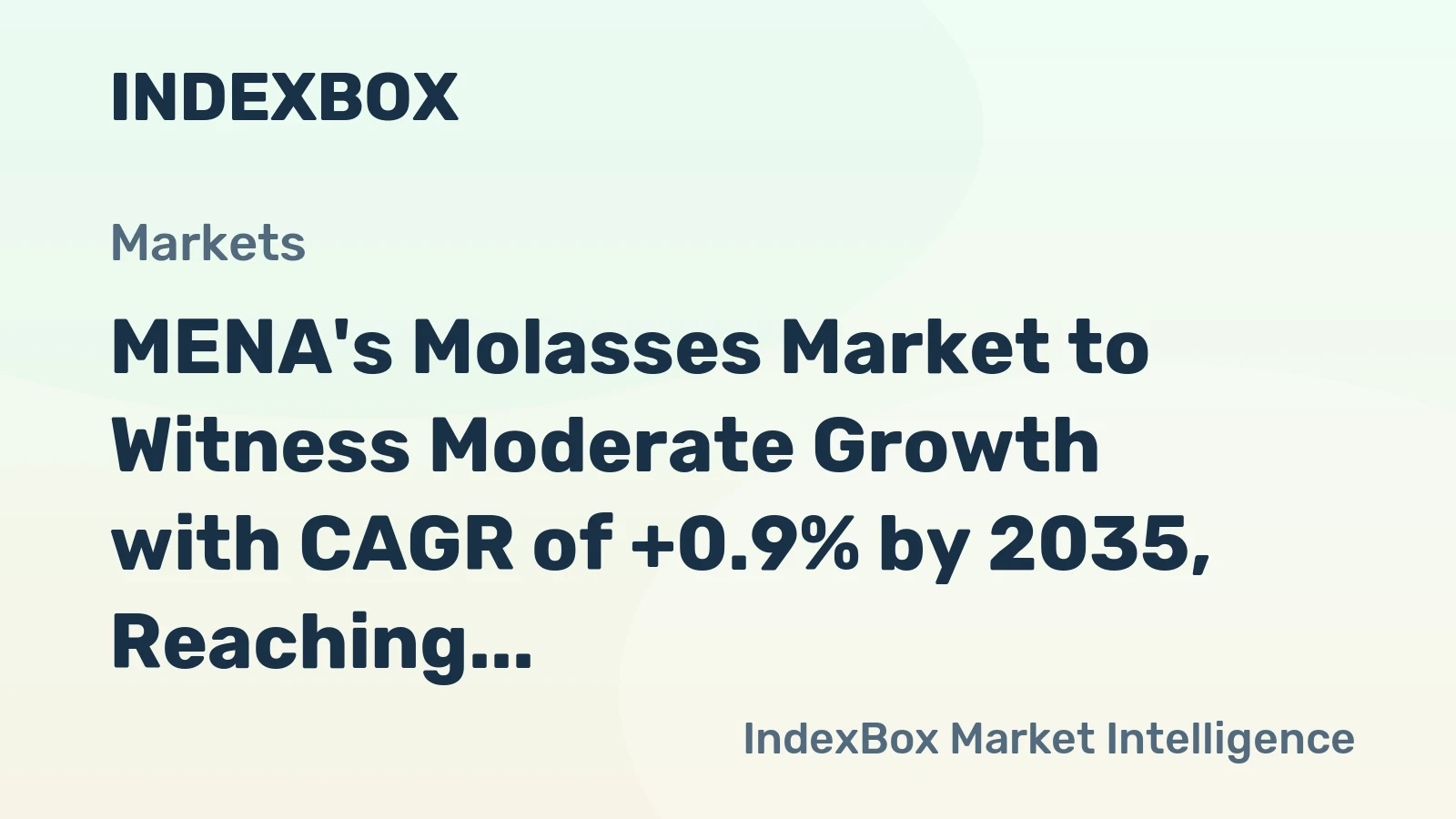 MENA's Molasses Market to Witness Moderate Growth with CAGR of +0.9% by 2035, Reaching $935M in Value